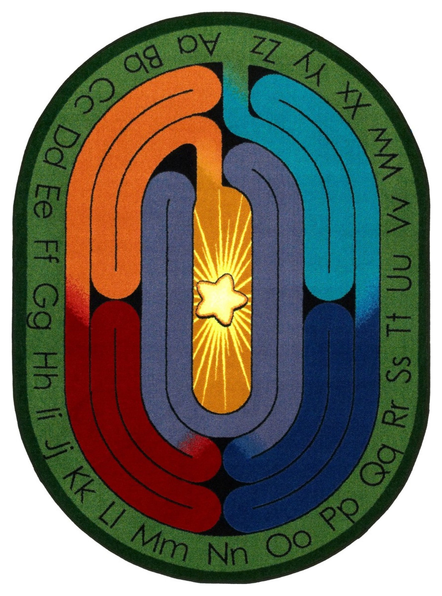 Amazing ABC's 7'8" x 10'9" Oval area rug in color Multi - Contemporary ...