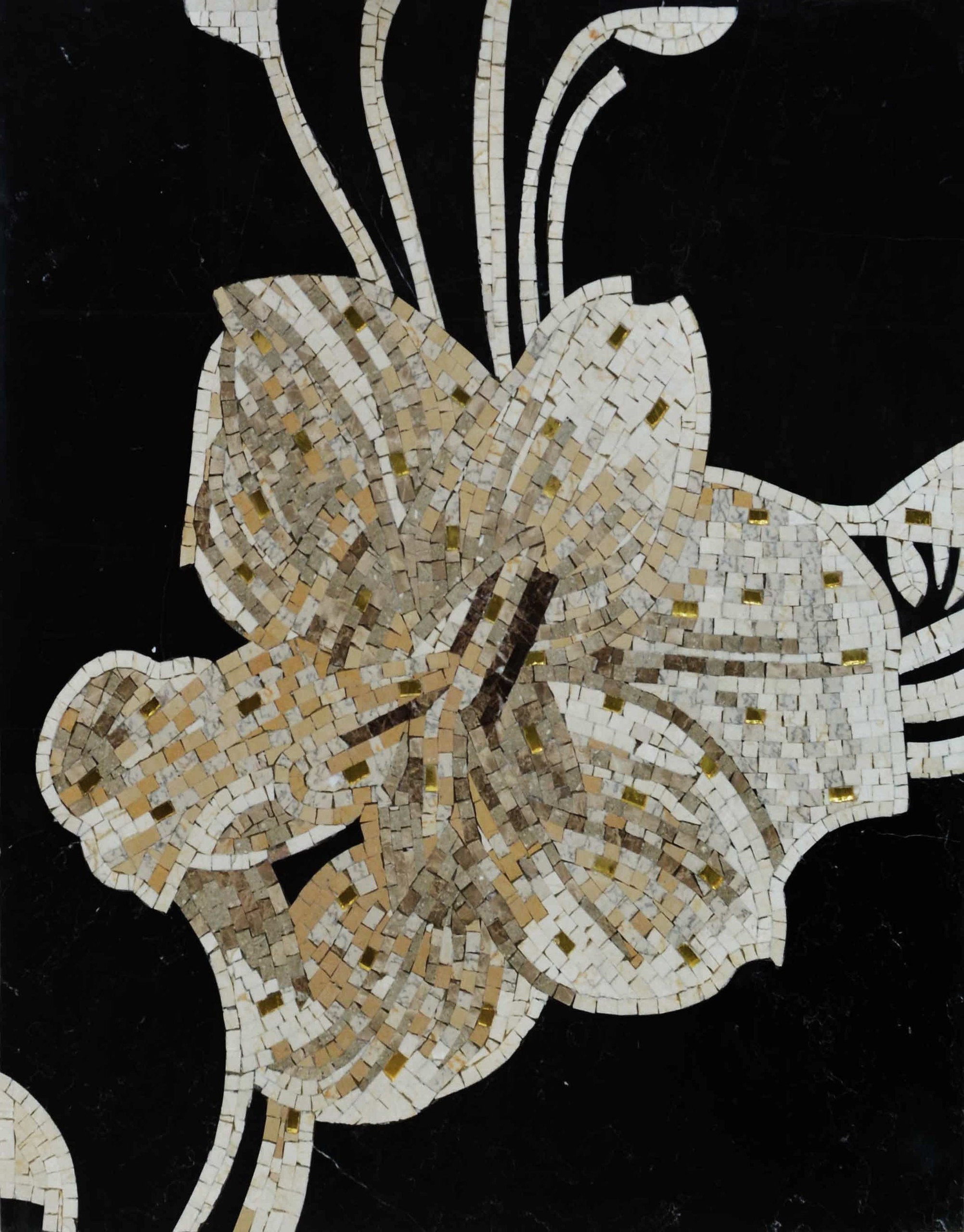 Mosaic Designs, Contrasting Lily, 28'' x 32'' - Contemporary - Tile ...