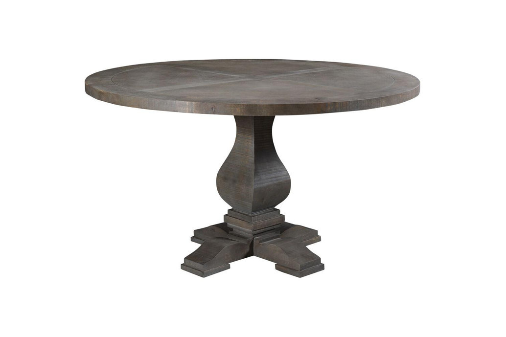 Willoughby Mango Wood Round Pedestal Dining Table, 54"Dx30"H ...