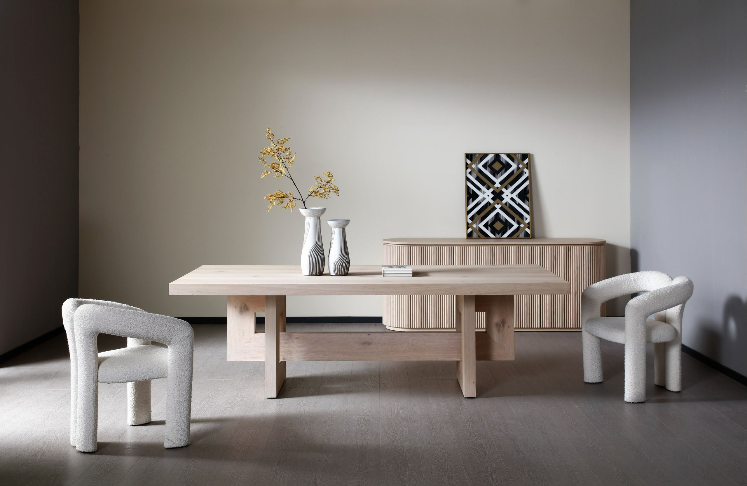 Modrest Mineloa Modern Natural White Oak Dining Table - Transitional ...