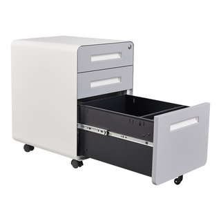 Under Desk File Cabinet, 3 Drawer Mobile Filing Cabinet, Lock ...