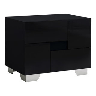 Anjelica Wood Night Stand in Hi Gloss Finish - Contemporary ...