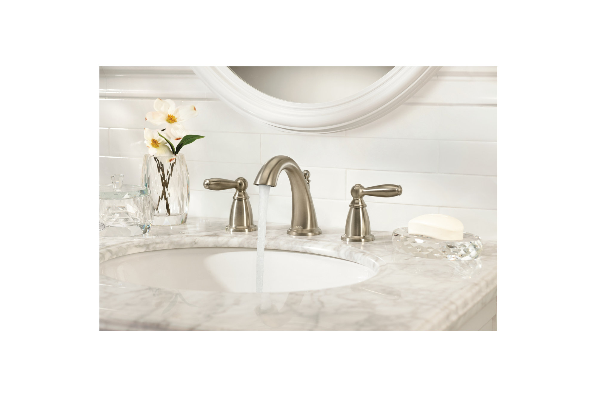 Moen Brantford 2-Handle High Arc Bathroom Faucet - Traditional ...