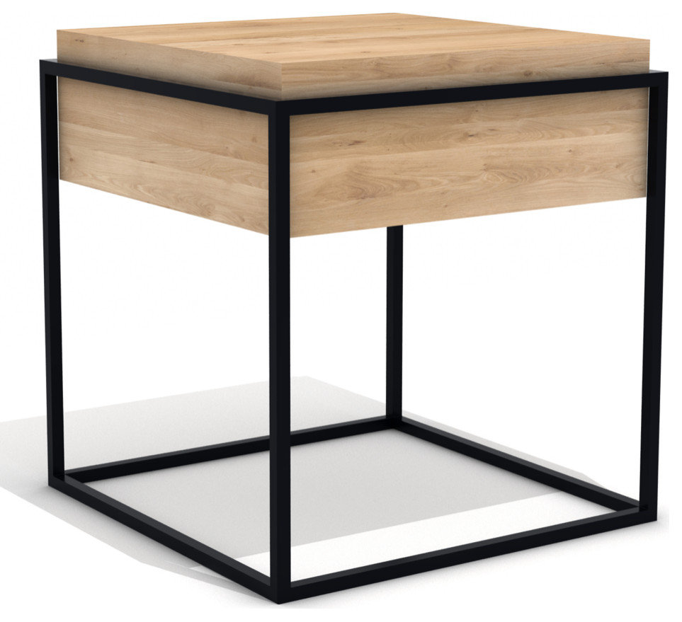 Oak Square Side Table | OROA Monolit - Industrial - Side Tables And End ...