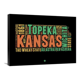 "Kansas Word Cloud 1" Fine Art Print, 32" x 24" - Modern - Prints And ...