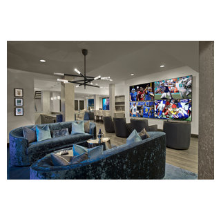 (Not) Too Many TVs - Contemporary - Basement - Chicago - by Michelle's ...