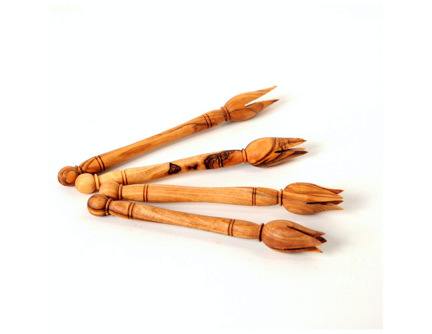 Handmade Olive Wood Olive Picks, Set of 4 - Contemporary - Cocktail ...