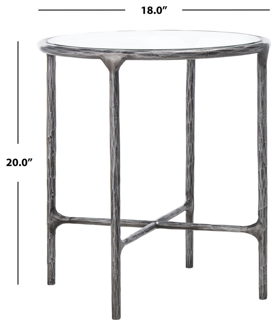 Safavieh Couture Jessa Forged Metal Round End Table - Transitional ...
