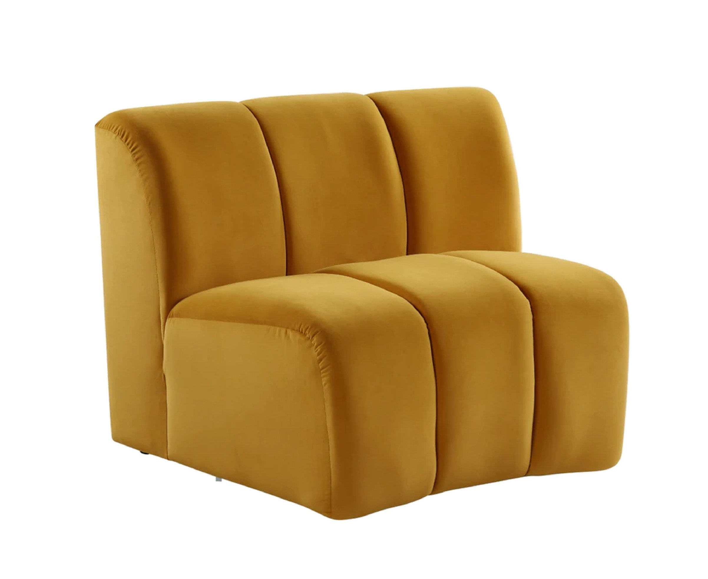 Benzara BM275484 Armless Accent Chair, Velvet, Curved Channel Tufting ...