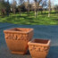 Hand Pressed Ancient Stressed Terracotta Square Flower Pot, Set of 2 ...