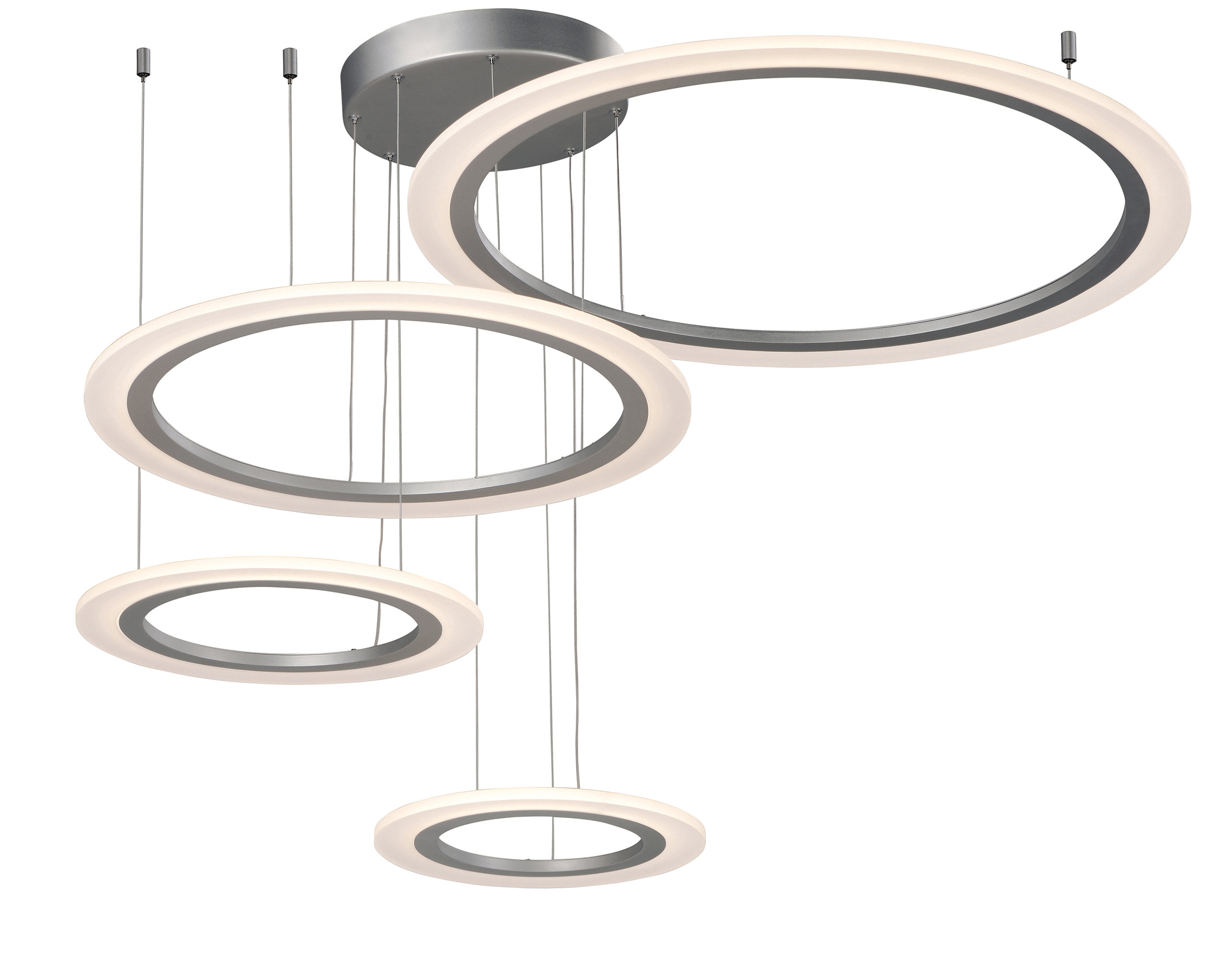 ET2 Lighting E22662-11MS Saturn II 4-Light LED Pendant in Matte Silver ...