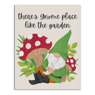 Gnome Garden Mushroom 11x14 Canvas Wall Art, 11x14 - Contemporary ...