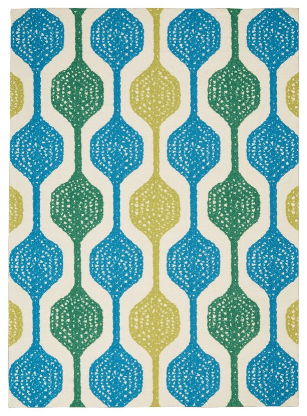 Nourison WAV01/SUN & SHADE Retro Rugs SND70, 5'3"X7'5" - Contemporary ...