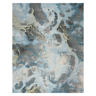 Nourison Prismatic PRS14 Grey/Slate Area Rug, Rectangular 7'9" x 9'9 ...