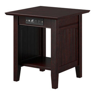 Nantucket End Table With Charging Station In Espresso - Transitional ...