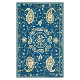 Loloi Francesca Collection Rug, Blue and Green, 3'-0" X 3'-0" Round ...