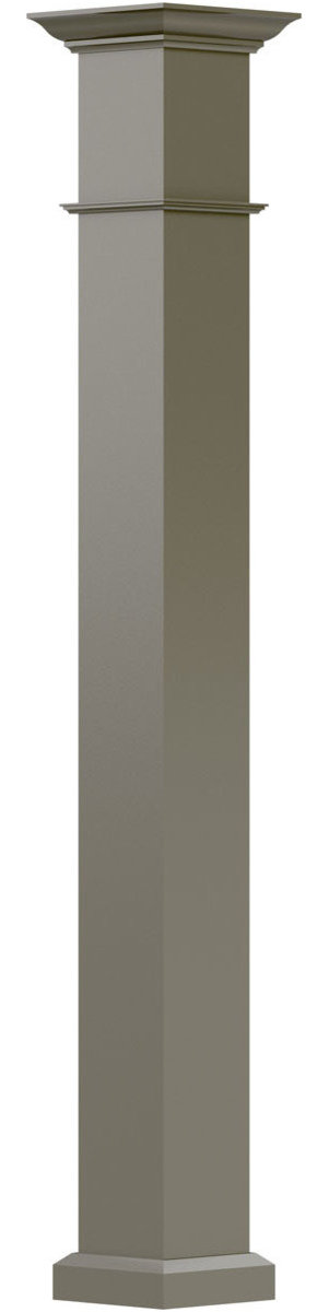 6" x 8' Endura-Aluminum Wellington Style Column, Square Shaft, Textured ...