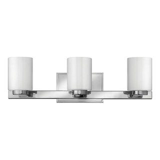 Miley 3 Light Bathroom Vanity Light, Chrome, Cased Opal, Integrated LED ...