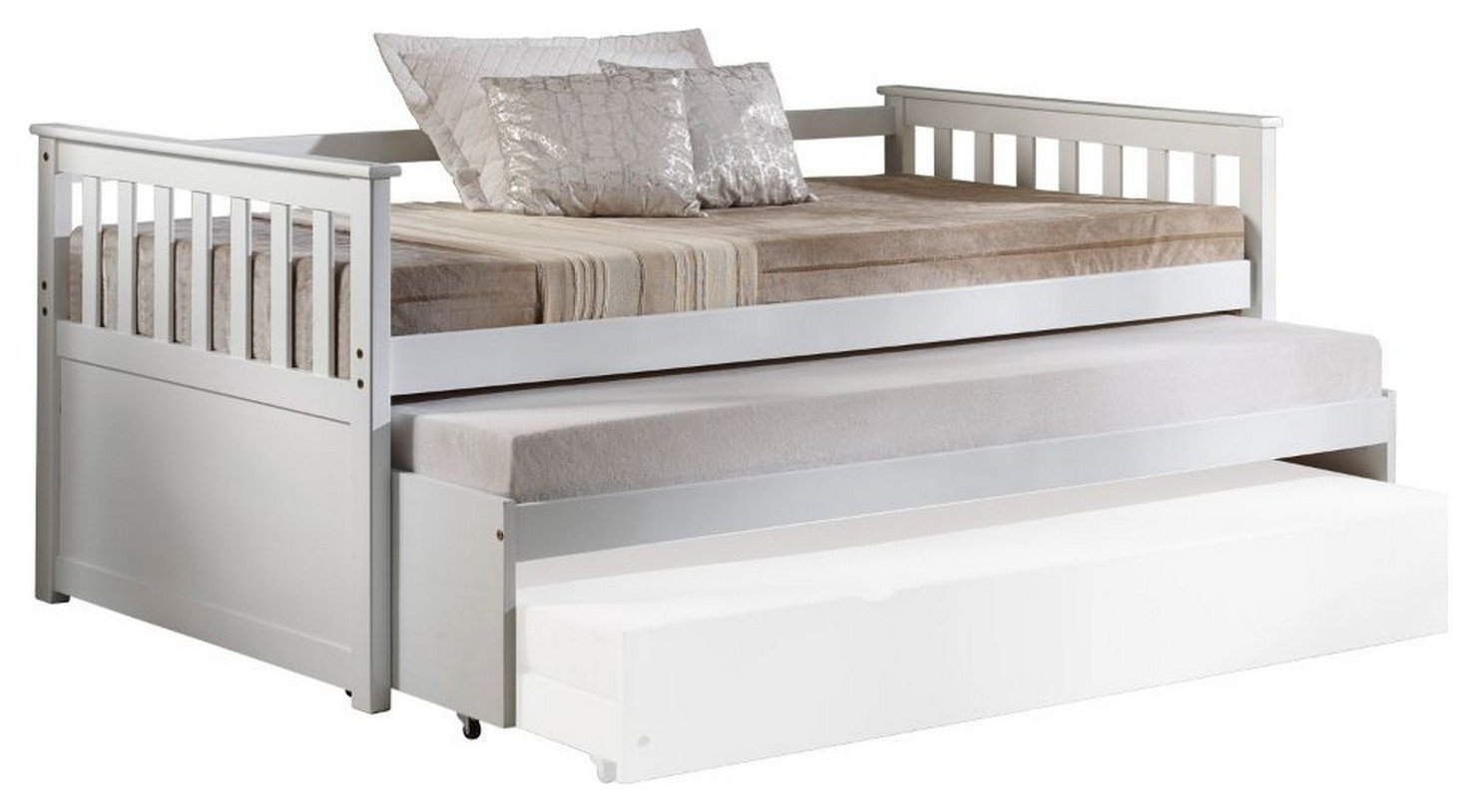 Benzara BM261735 Twin Pull Out and Daybed With Slatted Side Panels ...
