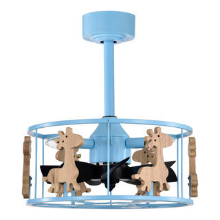 Snowdust 16 in. 3-Light Indoor Pastel Blue Finish Ceiling Fan with ...