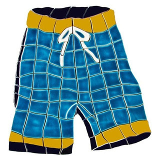 Board Shorts Ceramic Swimming Pool Mosaic 18", 18" - Beach Style ...