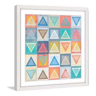 "Chalk Triangles" Framed Art Print, 32"x32" - Contemporary - Prints And ...