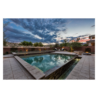 Multi-level Pool & Spa w/ Cascading Water, Fire Pit Lounge & Courtyard ...