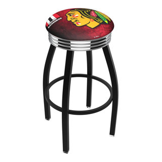 Holland L8B3C 03 Chicago Blackhawks 25" Counter Stool - Black/Chrome ...