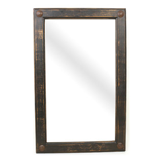 Black Creek Rustic Handmade Mirror, 19"x24" - Farmhouse - Wall Mirrors ...
