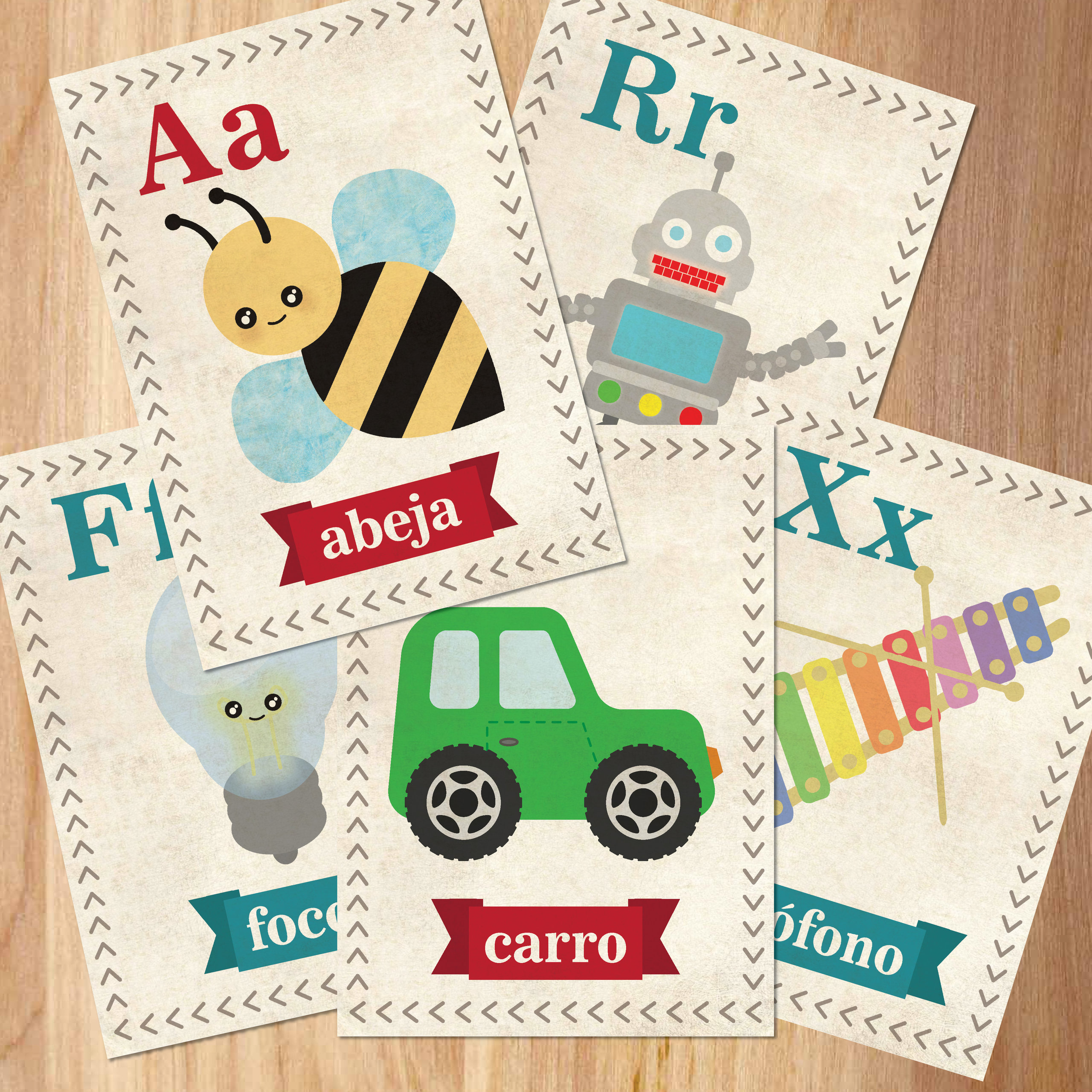Alphabet in Spanish, Wall Cards - Contemporary - Kids Wall Decor - by ...