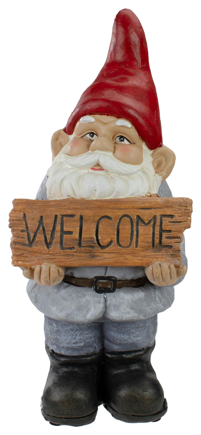 17" Gnome with Welcome Sign Outdoor Garden Statue - Contemporary ...