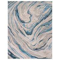 Safavieh Soho Soh675M Organic/Abstract Rug, Blue/Beige, 2'3"x8' Runner ...