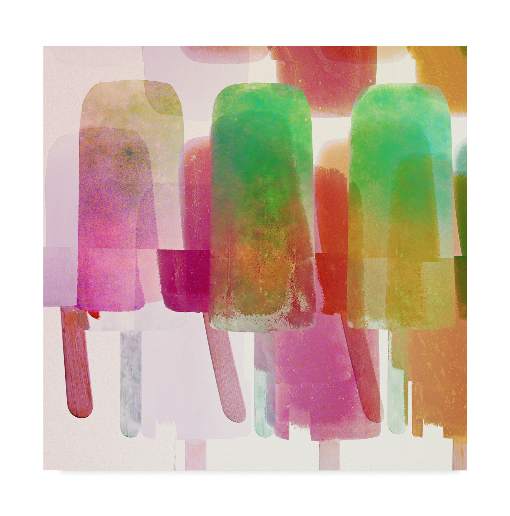 Color Bakery 'Popsicles 1' Canvas Art, 24"x24" - Contemporary - Prints ...