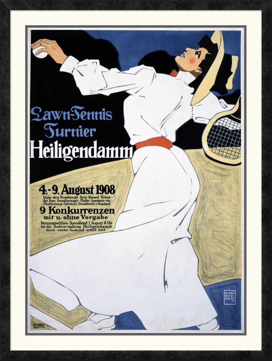 "Heiligendamm Lawn-Tennis Competition" Framed Print by Hans Rudi Erdt ...