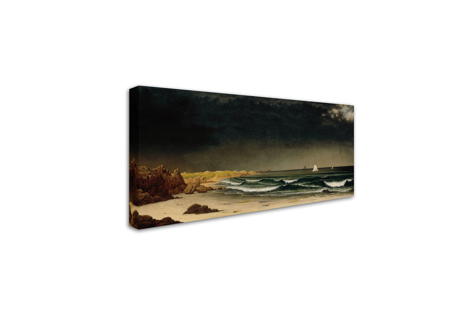Martin Johnson Heade 'Approaching Storm' Canvas Art, 24"x12" - Beach ...