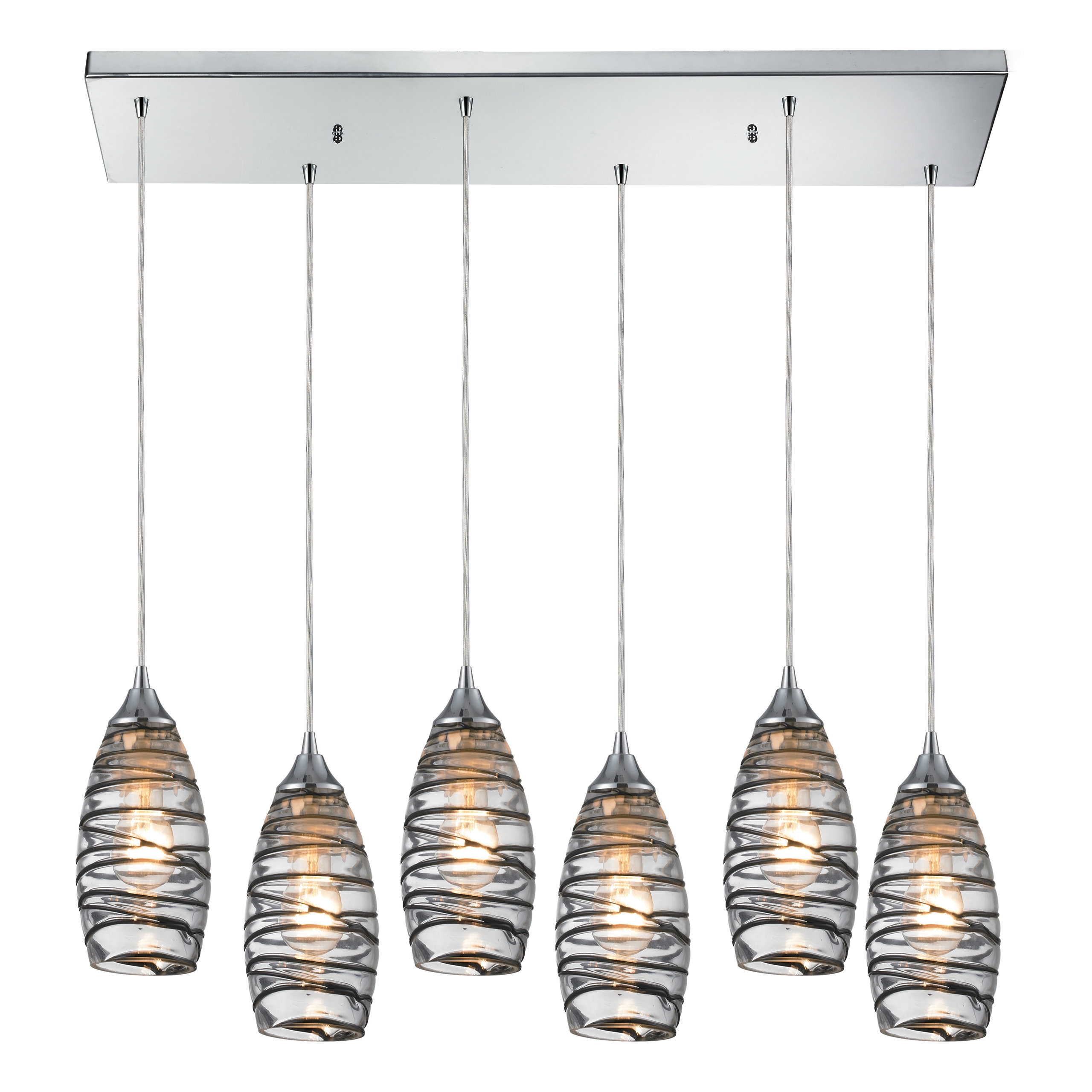 Twister 6-Light Rectangular Pendant Fixture - Contemporary - Pendant ...