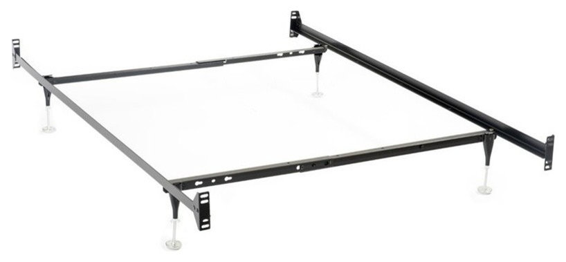 Coaster Metal Twin Full Bed Frame with Adjustable Glides in Black ...