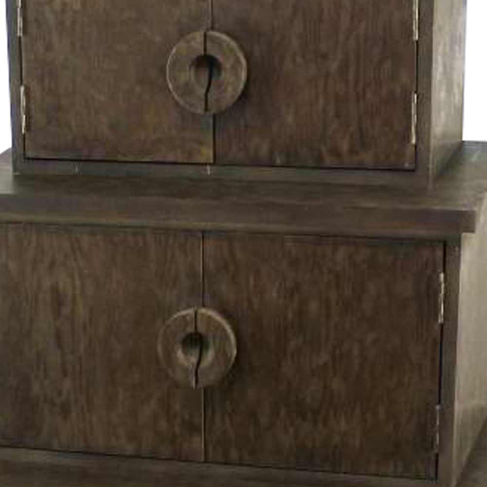 Transitional Storage Cabinet with 3 Drawers and Tapered Legs, Brown ...