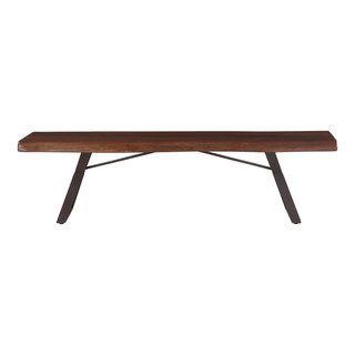 Nottingham Live Edge Dining Bench, 72-Inch - Industrial - Dining Benches - by HedgeApple | Houzz