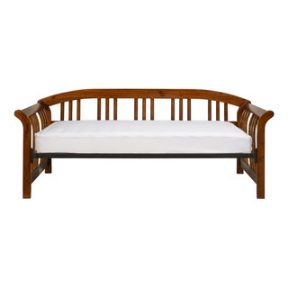 Bowery Hill Wood Mission-Style Daybed with Suspension Deck in Walnut ...