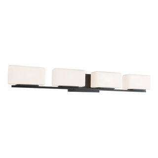 Chiclet 4 Light Wall Sconce, Matte Black - Transitional - Bathroom ...