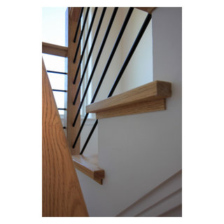 94_Neutral Color Floating Staircase with Metal Balusters, Bethesda MD ...