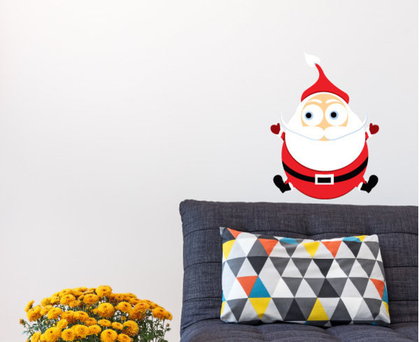 Christmas Santa Vinyl Wall Decal ChristmasSantaUScolor037, 10 in ...