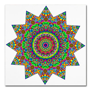 Kathy G. Ahrens 'Sparkling Sunny Day Mandala' Canvas Art, 35"x35 ...