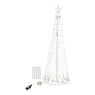 Plow & Hearth Indoor/Outdoor Cone tree with RGB Lights 47" - Modern ...