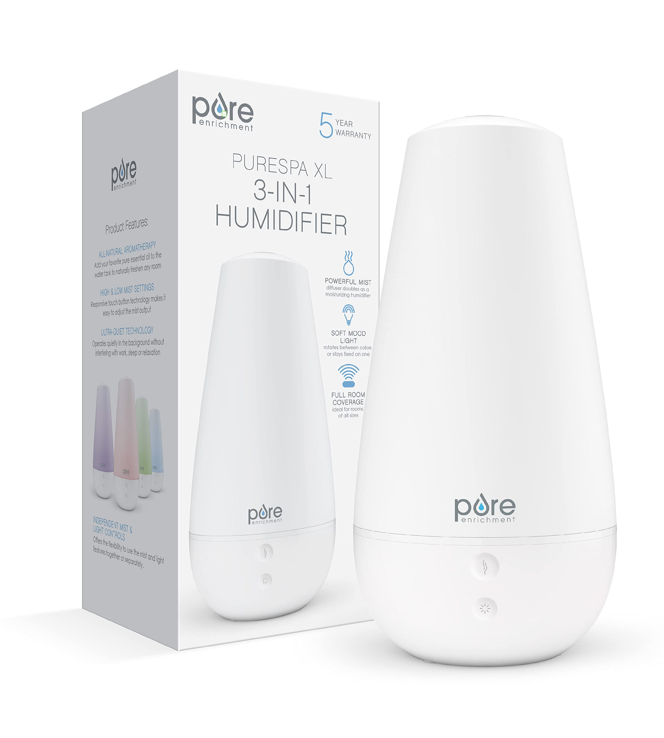 Whisper-Quiet Humidifier, Color Changing Night Light, & Essential Oil ...