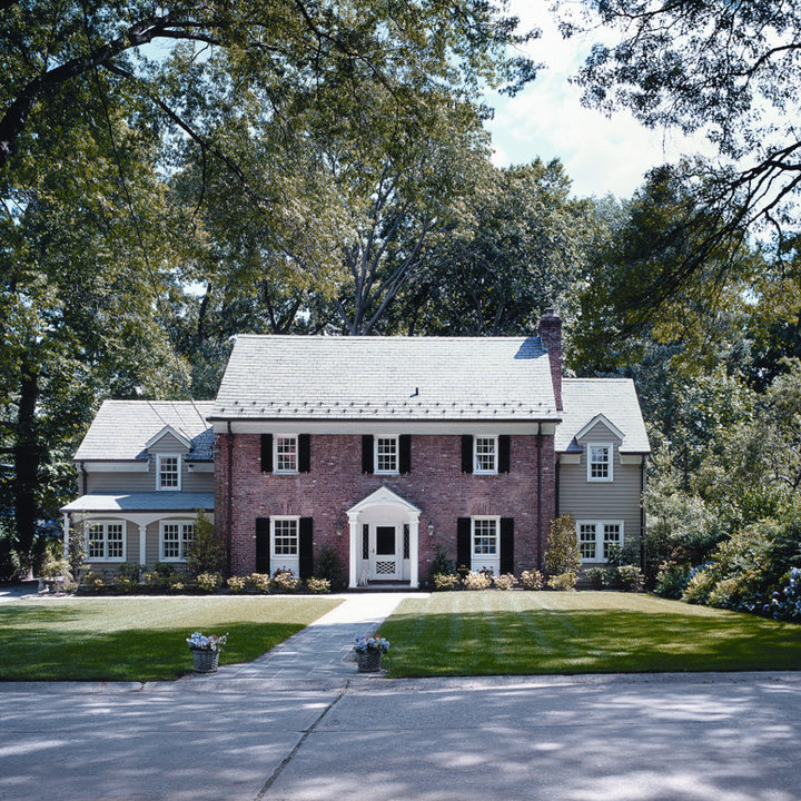 Red Brick Exterior With Shutters - Photos & Ideas | Houzz