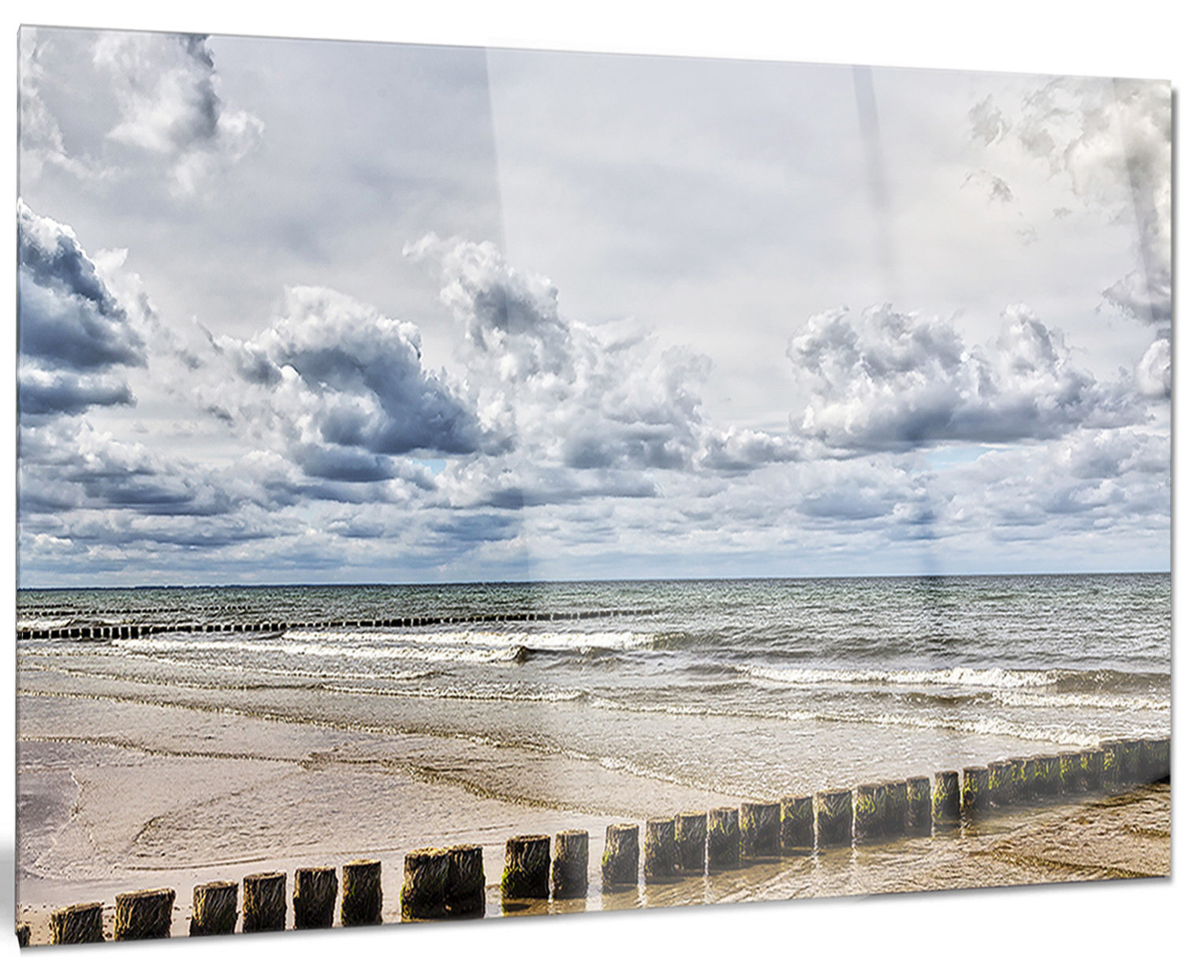 "Stormy Weather in Hiddensee Sea" Metal Wall Art, 28"x12" - Beach Style ...