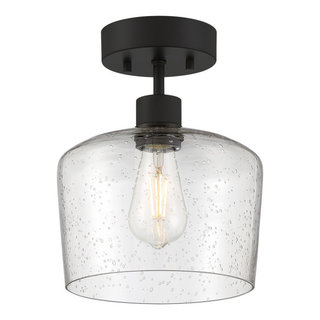 Port Nine Chardonnay LED Semi Flush Mount, Matte Black - Transitional ...