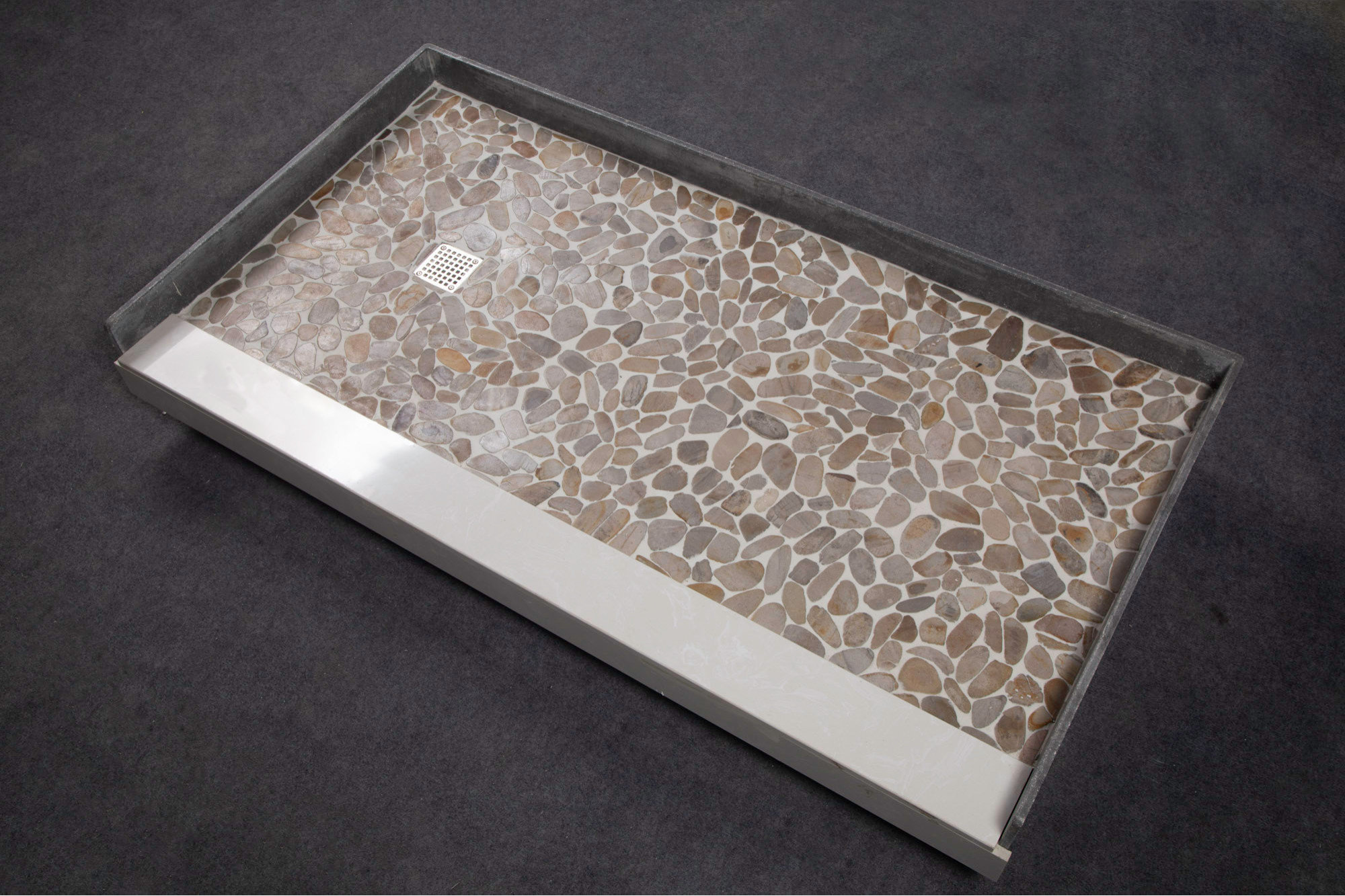 Transolid 60x32 PreTiled Shower Base, Right Hand Drain - Modern ...